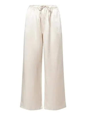 4TH & RECKLESS Shelby Wide-leg Satin Trousers - Cream