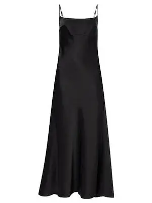 Theory Satin Slip Maxi Dress - Black