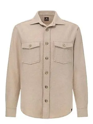 Boggi Milano Relaxed-fit Wool-blend Overshirt - Sand