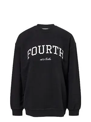 4TH & RECKLESS Logo-embroidered Cotton-jersey Sweatshirt - Black