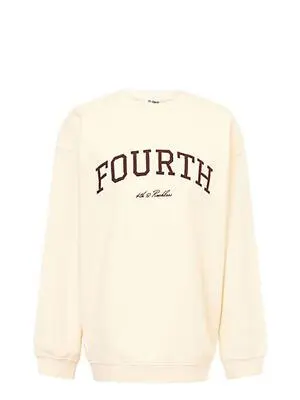 4TH & RECKLESS Logo-embroidered Cotton-jersey Sweatshirt - Cream