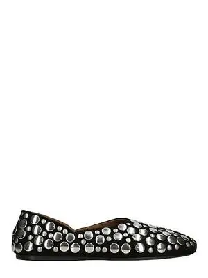 Khaite Studded Leather Mary Jane Flats - Black