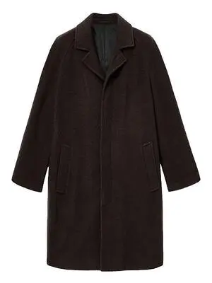 ALLSAINTS Duke Lapel-Collar Wool-Blend Coat Birch Brown