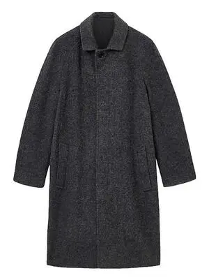 ALLSAINTS Duke Lapel-Collar Wool-Blend Coat Charcoal Grey
