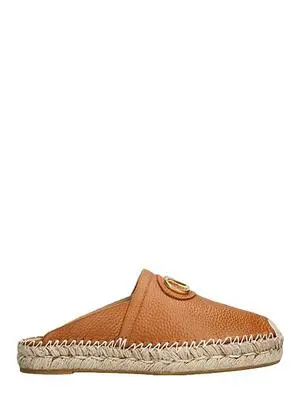 Valentino Garavani Moon Vlogo Leather Espadrille Mules - Tan