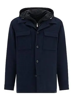 Boggi Milano Woven Jacket With Detachable Gilet - Navy Blue