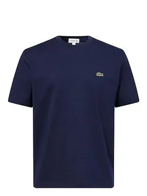 Lacoste Brand-patch Crewneck Cotton-jersey T-shirt - Navy