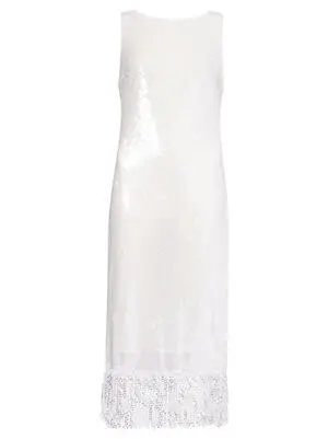 REFORMATION Sequin Fringed Midi Dress - Silver Sparkle