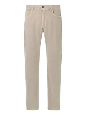 Boggi Milano Tapered-leg Mid-rise Stretch-corduroy Jeans - Sand