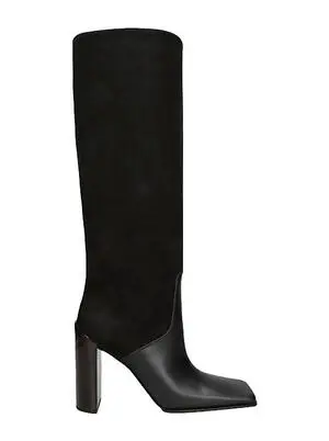 Alaïa Square Knee-high 90 Leather Boots - Black