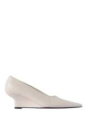 TOTEME Leather Wedge Pumps - White
