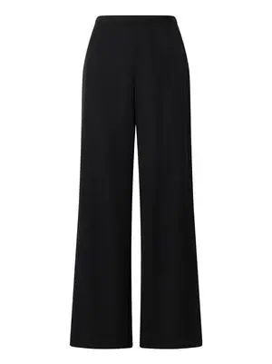 THE ROW Roger Wool-crepe Wide-leg Pants - Black