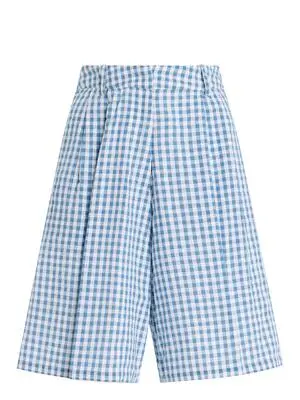 ALL THAT REMAINS Juliette Gingham Seersucker Cotton Culottes - Blue