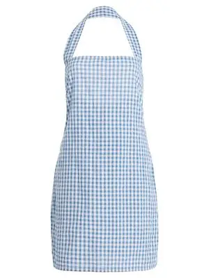 ALL THAT REMAINS Juliette Gingham Mini Halter Dress - Blue