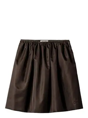 Miu Miu Technical Gazar Skirt - Coffee
