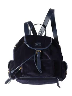 Miu Miu Corduroy Backpack - Navy
