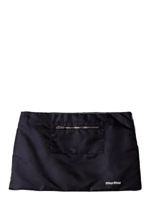 Miu Miu Technical Gazar And Fleece Skirt - Navy