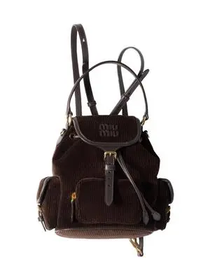 Miu Miu Corduroy Backpack - Ebony