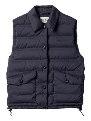 Miu Miu Technical Pongé Down Vest - Navy