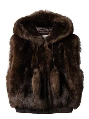 Miu Miu Shearling Vest - Mahoghany