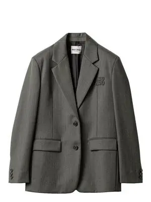 Miu Miu Single-breasted Jacket - Slate Gray