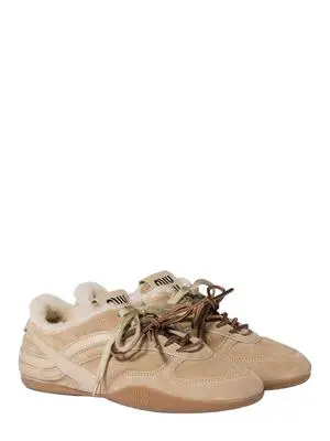 MIU MIU Gymnasium Suede And Shearling Sneakers