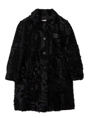 Miu Miu Chekiang Lambskin Coat - Black