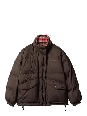 Miu Miu Technical Pongé Reversible Down Jacket - Red/ebony