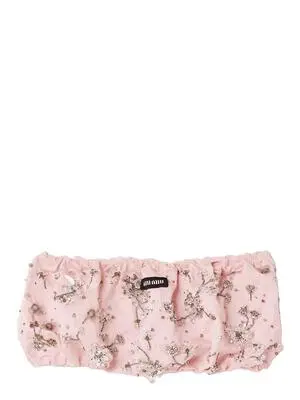 Miu Miu Embroidered Duchesse Bandeau Top - Petal Pink