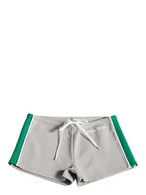 Miu Miu Technical Yarn Shorts - Grey/green