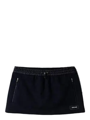Miu Miu Cotton Fleece Mini Skirt - Navy