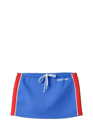 Miu Miu Technical Yarn Miniskirt - Bright Blue/red