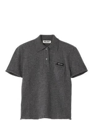 Miu Miu Cashmere Polo Shirt - Slate Gray
