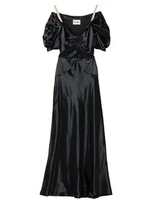 Miu Miu Long Satin Dress - Black