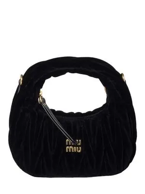 Miu Miu Wander Matelassé Velvet Mini-bag - Black