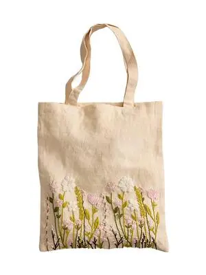 TERRAIN Embroidered Linen Tote Blank