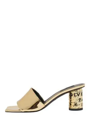 Givenchy Givenchy 65mm Logo Heel Leather Mules Golden