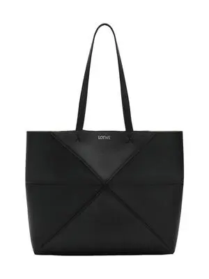 Loewe Medium Puzzle Fold Tote Bag - Black