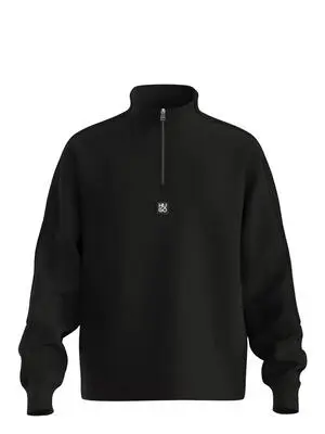 Hugo Panelled Half-zip Sweater - Black