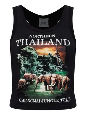 Vetements Printed Top - Black