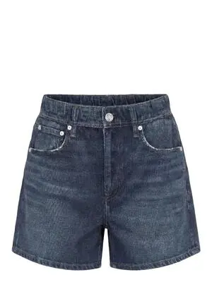 Rag & Bone Denim Print Cotton Shorts Navy Blue