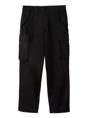 Burberry Check Trim Cargo Pants - Black