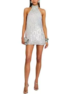 Retrofete Embellished Mini Dress - Silver