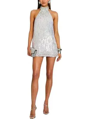 Retrofete Deeanna Embellished Mini Dress - Silver