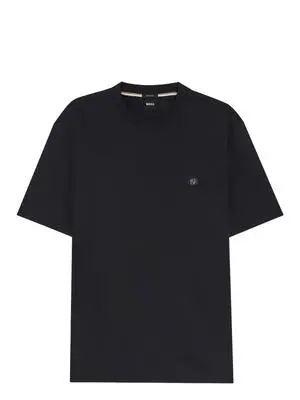 BOSS Round-neck Appliqué T-shirt - Black