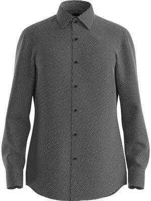 BOSS Long-sleeves Patterned Shirt - Black