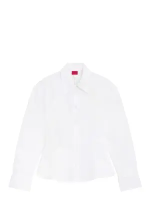 Hugo Peplum Cotton Shirt - White