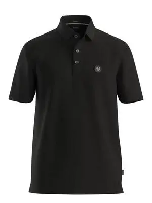 BOSS Buttoned Logo Polo Shirt - Black