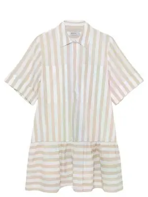 Simkhai Cris Striped-pattern Mini Shirt Dress - Neutrals