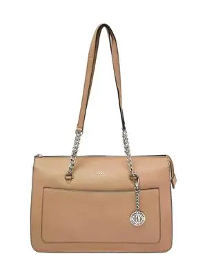 Dkny Leather Shoulder Bag - Neutrals